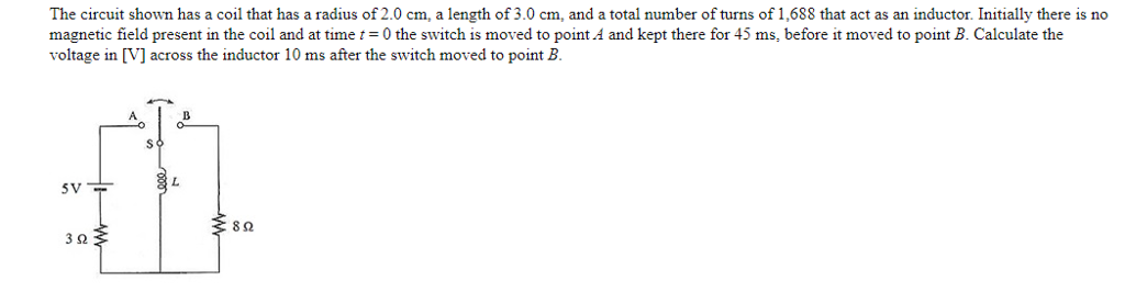 Solved The circuit shown has a coil that has a radius of 2.0 | Chegg.com