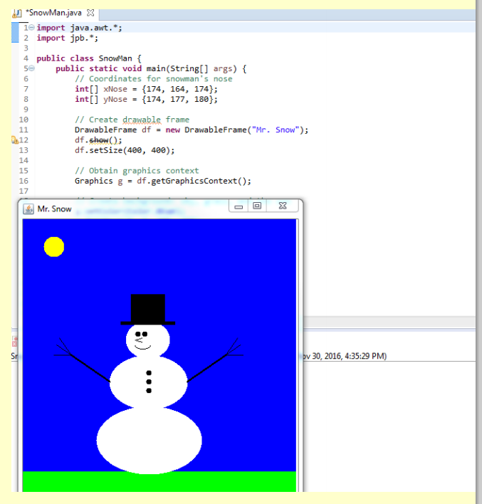 Solved Create a snowman program. This snowman should have | Chegg.com