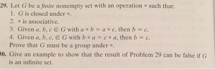 Solved Let G be a finite nonempty set with an operation * | Chegg.com