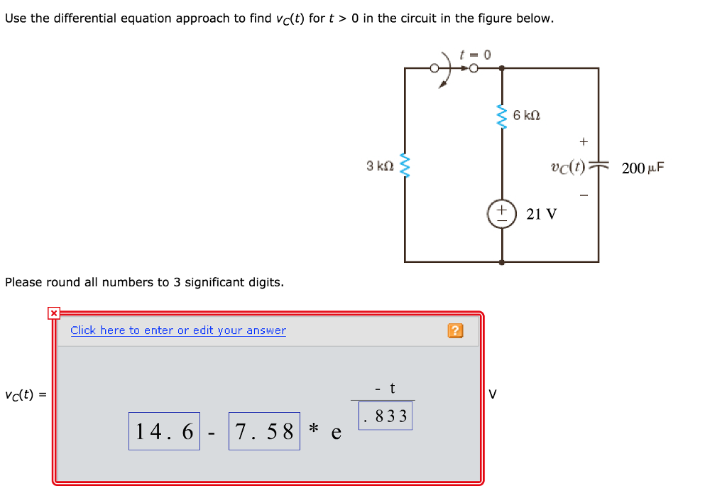 Solved Use the differential equation approach to find vc(t) | Chegg.com