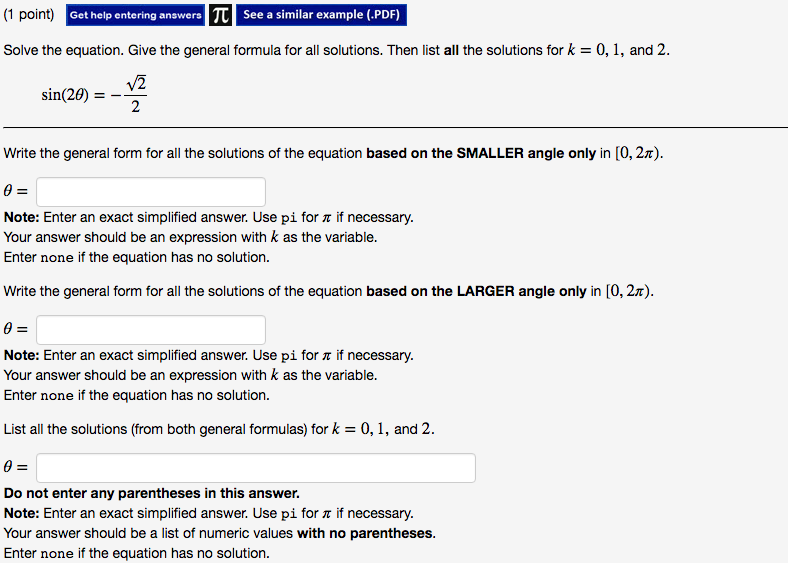 Solved 1 point) Get help entering answers Tt see a similar | Chegg.com