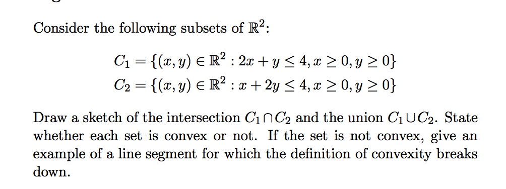 Solved Consider the following subsets of R2 · ? Draw a | Chegg.com