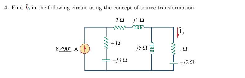 Solved 4. Find lo in the following circuit using the concept | Chegg.com
