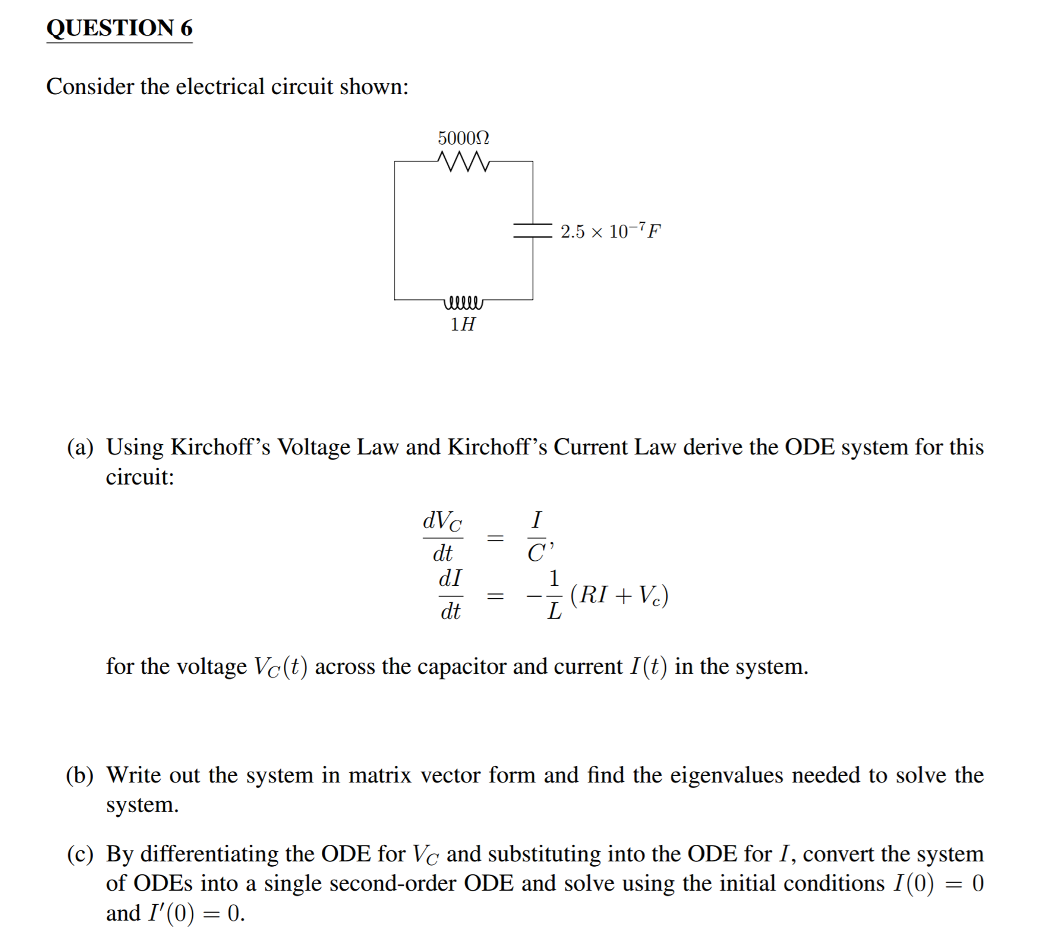 Solved Consider the electrical shown: Using Kirchhoff's | Chegg.com