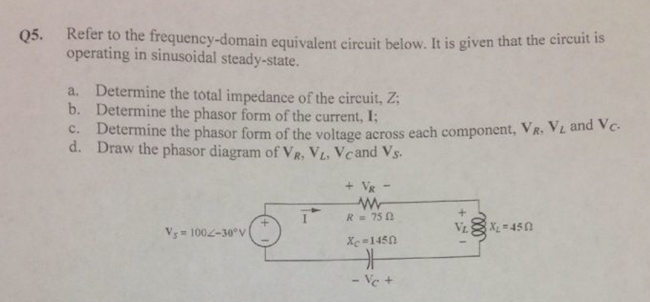 Solved Refer to the frequency-domain equivalent circuit | Chegg.com