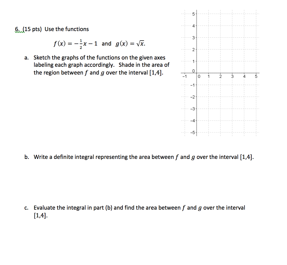 Solved Use the functions f(x) = -1/2x - 1 and g(x) = | Chegg.com