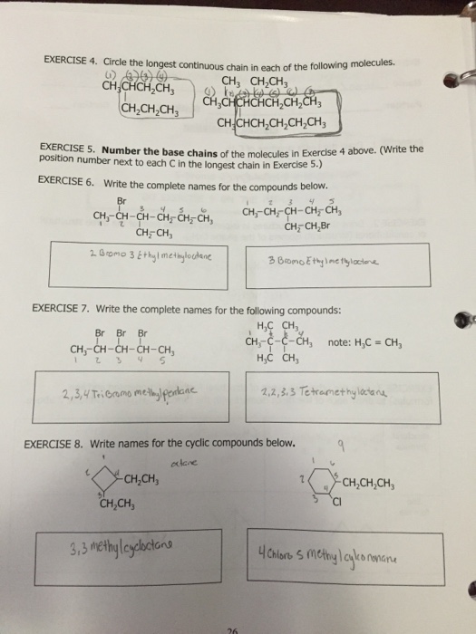 Solved Circle the longest continuous chain in each of the | Chegg.com