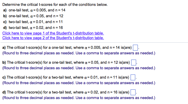 Solved Calculate the p-value for the following conditions | Chegg.com
