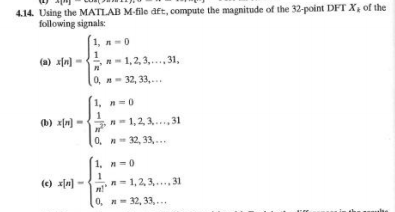 Solved 414 Using the MATLAB M fle aft, compute the magnitude | Chegg.com