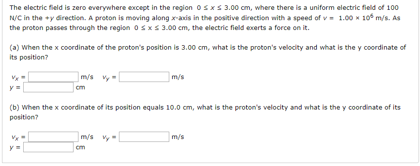Solved The electric field is zero everywhere except in the | Chegg.com