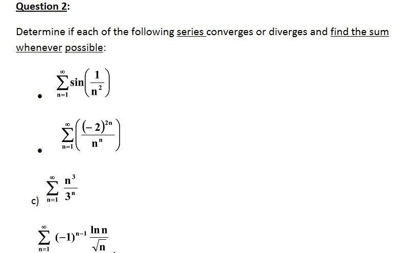 Solved Determine if each of the following sequences | Chegg.com