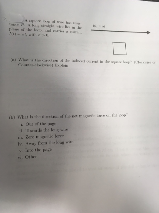 Solved A square loop of wire has resistance R. A long | Chegg.com