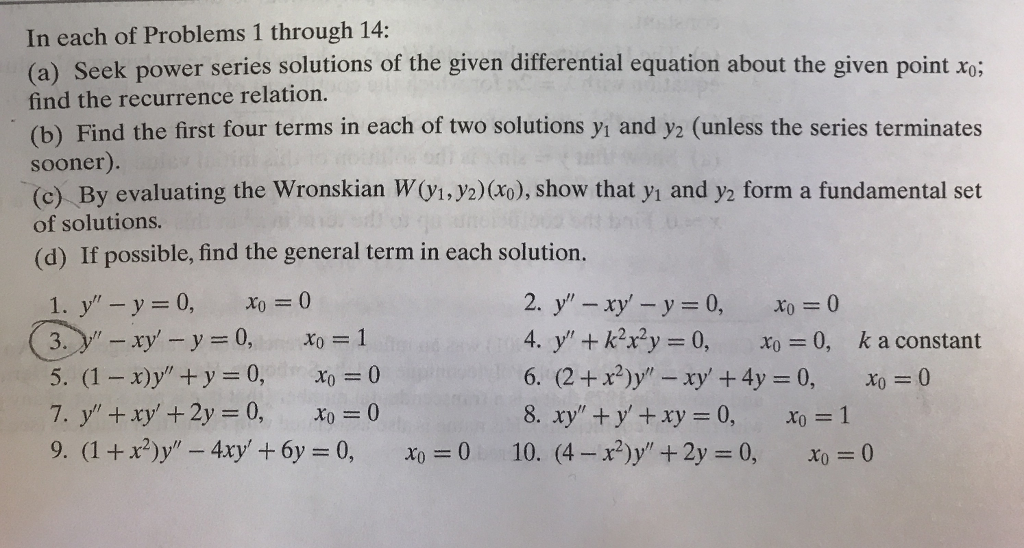 Solved In each of Problems 1 through 14: (a) Seek power | Chegg.com