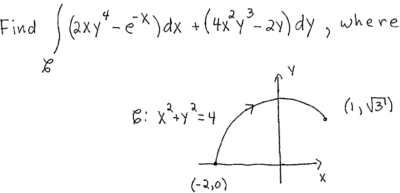 Solved Find integral (2xy^4 - e^-x) dx + (4x^2 y^3 - 2y) | Chegg.com