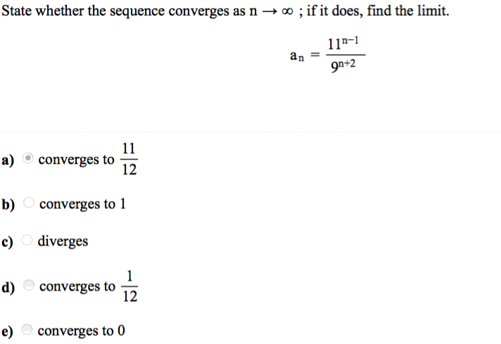 Solved State whether the sequence converges as n → oo , if | Chegg.com