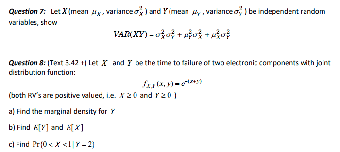 Solved Question 7: Let X (mean μx, variance variables, show | Chegg.com