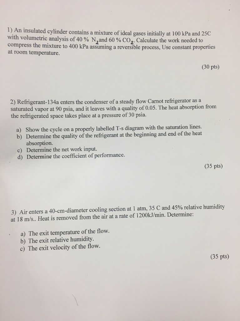 Solved An insulated cylinder contains a mixture of ideal | Chegg.com