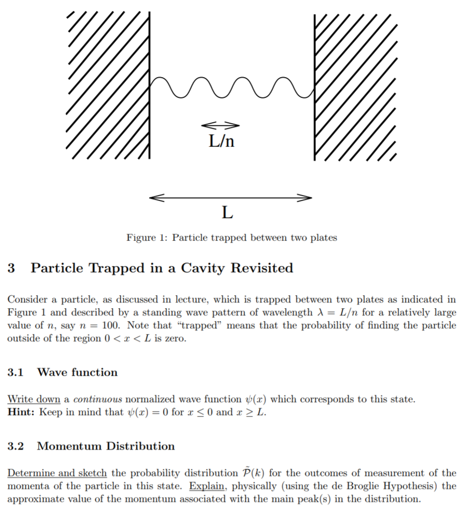 Solved L/n Figure 1: Particle trapped between two plates 3 | Chegg.com