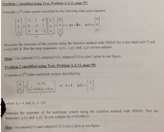 Solved Consider a 3rd-order system described by the | Chegg.com