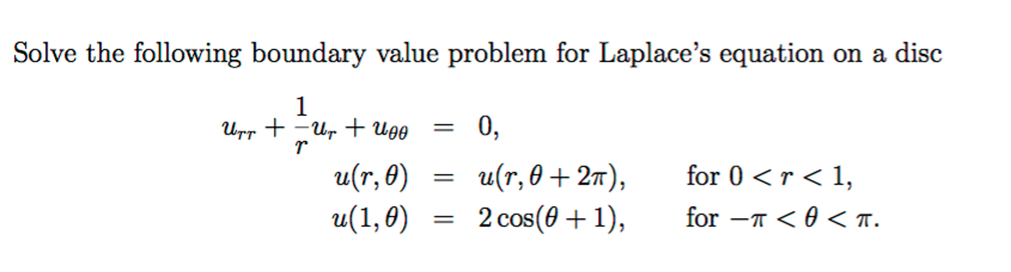 Solve the following boundary value problem for | Chegg.com