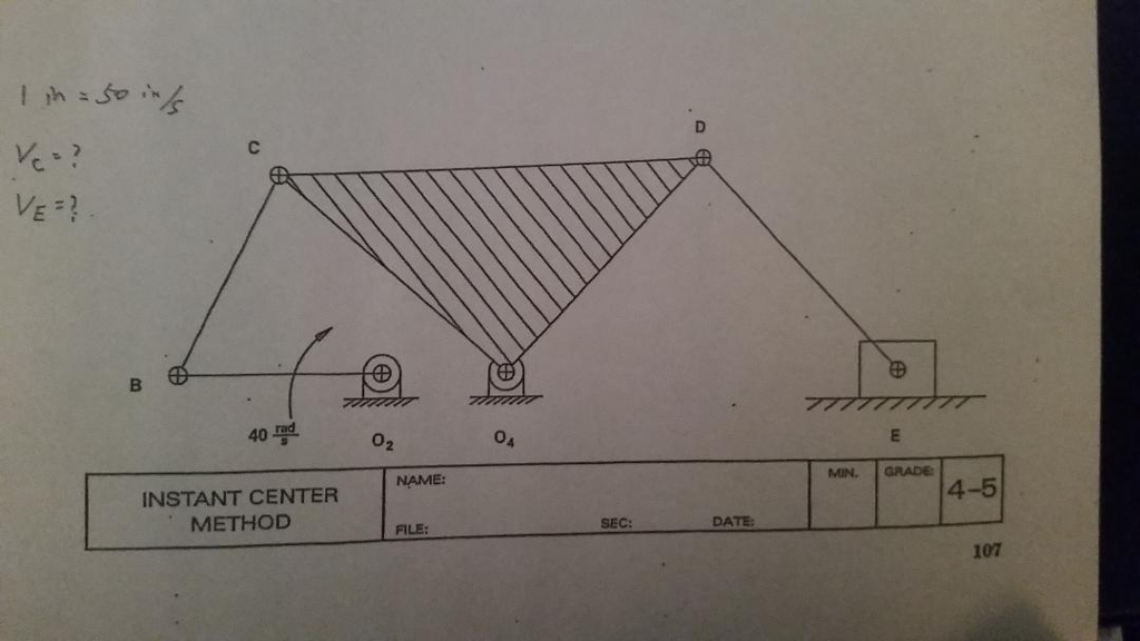 Solved Using instant center method, find the velocity at | Chegg.com