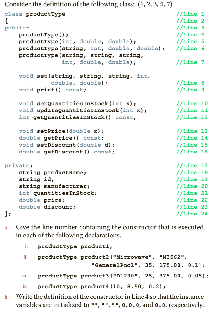 Solved Consider the definition of the following class: (1, | Chegg.com