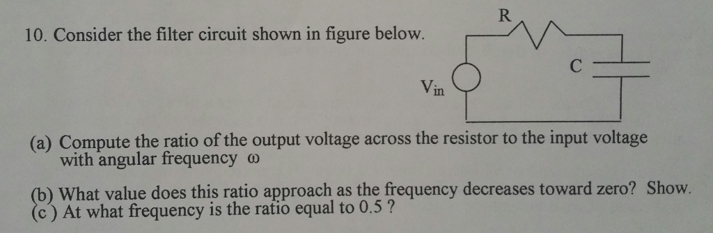 Solved Consider the filter circuit shown in figure below. | Chegg.com