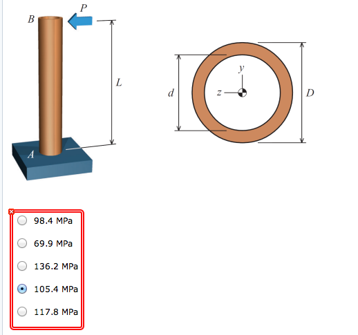 Solved A concentrated load of P = 22 kN is applied to the | Chegg.com