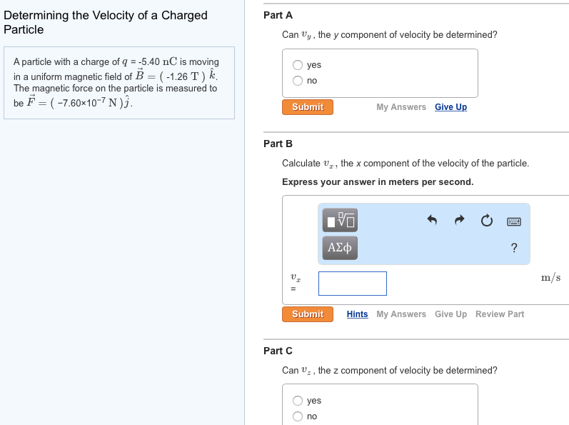 Solved Determining the Velocity of a Charged Particle A | Chegg.com