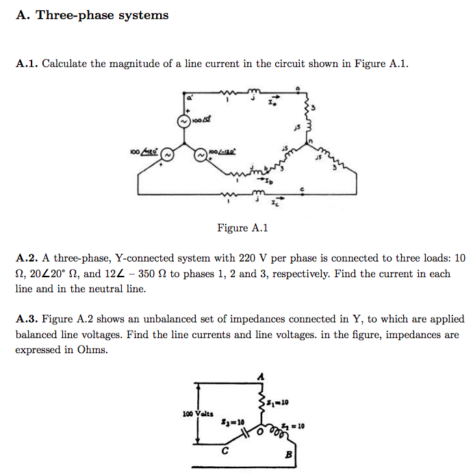 Solved A. Three-phase systems A.1. Calculate the magnitude | Chegg.com