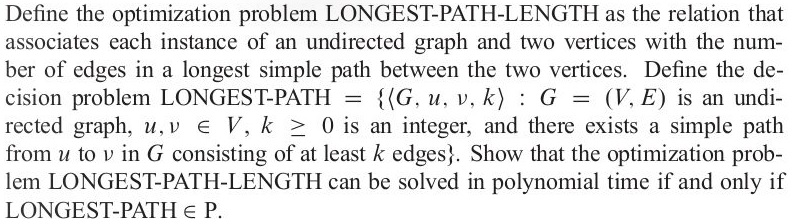 Define the optimization problem LONGEST-PATH-LENGTH | Chegg.com