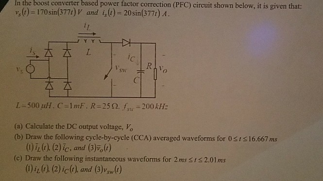 Solved In the boost converter based power factor correction | Chegg.com