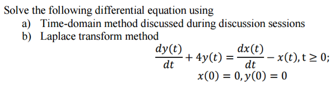 Solved Solve the following differential equation using the | Chegg.com