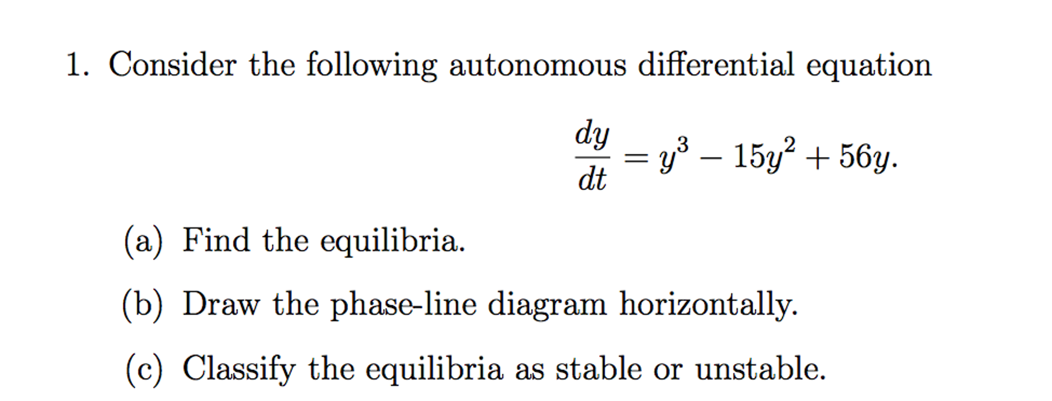 Solved Consider the following autonomous differential | Chegg.com