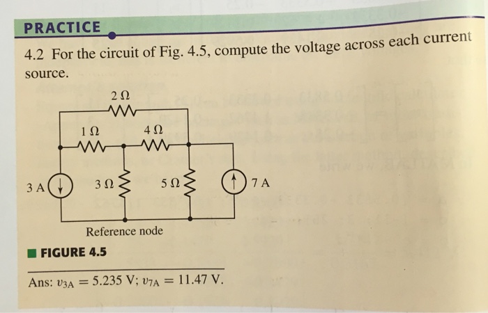 Solved For the circuit of Fig. 4.5, compute the voltage | Chegg.com