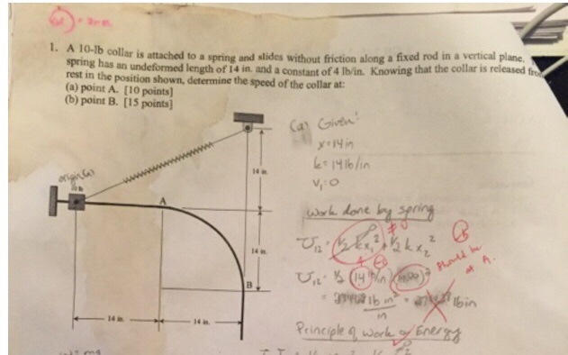 A 10-lb collar is attached to a spring and slides | Chegg.com