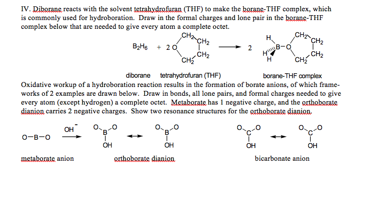 Solved Diborane reacts with the solvent tetrahydrofuran | Chegg.com