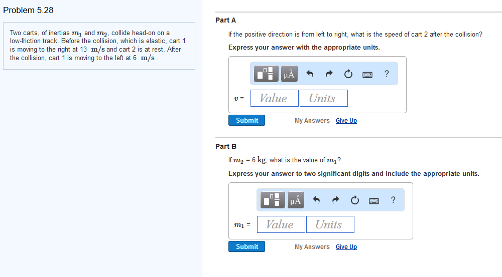 Solved Two carts, of inertias m_1 and m_2, collide head-on | Chegg.com