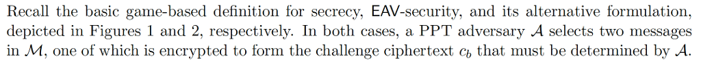 Solved EAV-security: Alternative formulation riv an(n, b) | Chegg.com