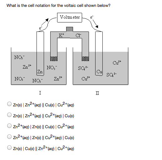 Solved What is the cell notation for the voltaic cell shown | Chegg.com