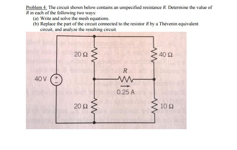 Solved The circuit shown below contains an unspecified | Chegg.com