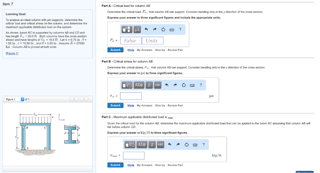 Solved To analyze an ideal column with pin supports, | Chegg.com