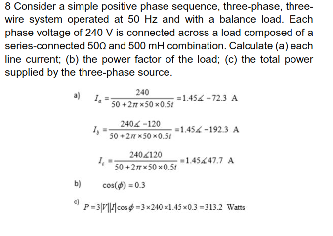 Solved Consider a simple positive phase sequence, | Chegg.com