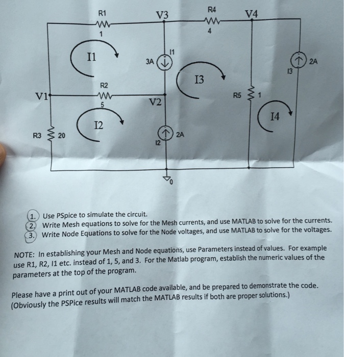 Solved Use PSpice to simulate the circuit. Write Mesh | Chegg.com