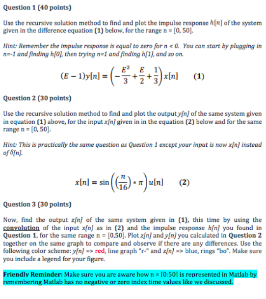 Question 1 40 Points Use The Recursive Solution 