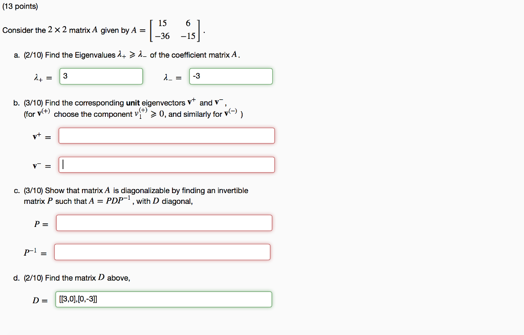 Solved Consider the 2 x 2 matrix A given by A = [15 6 -36 | Chegg.com