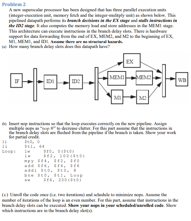 Problem 2 A new superscalar processor has been | Chegg.com