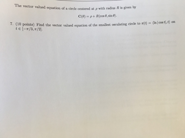 Solved The vector valued equation of a circle centered at p | Chegg.com