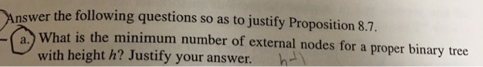 Solved What is the minimum number of external nodes for a | Chegg.com