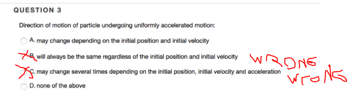 Solved Direction of motion of particle undergoing uniformly | Chegg.com